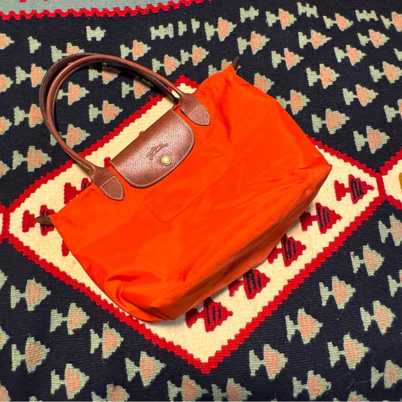 Longchamp | Bags | Longchamp Medium Le Pliage Neon Orange Foldable Tote ...